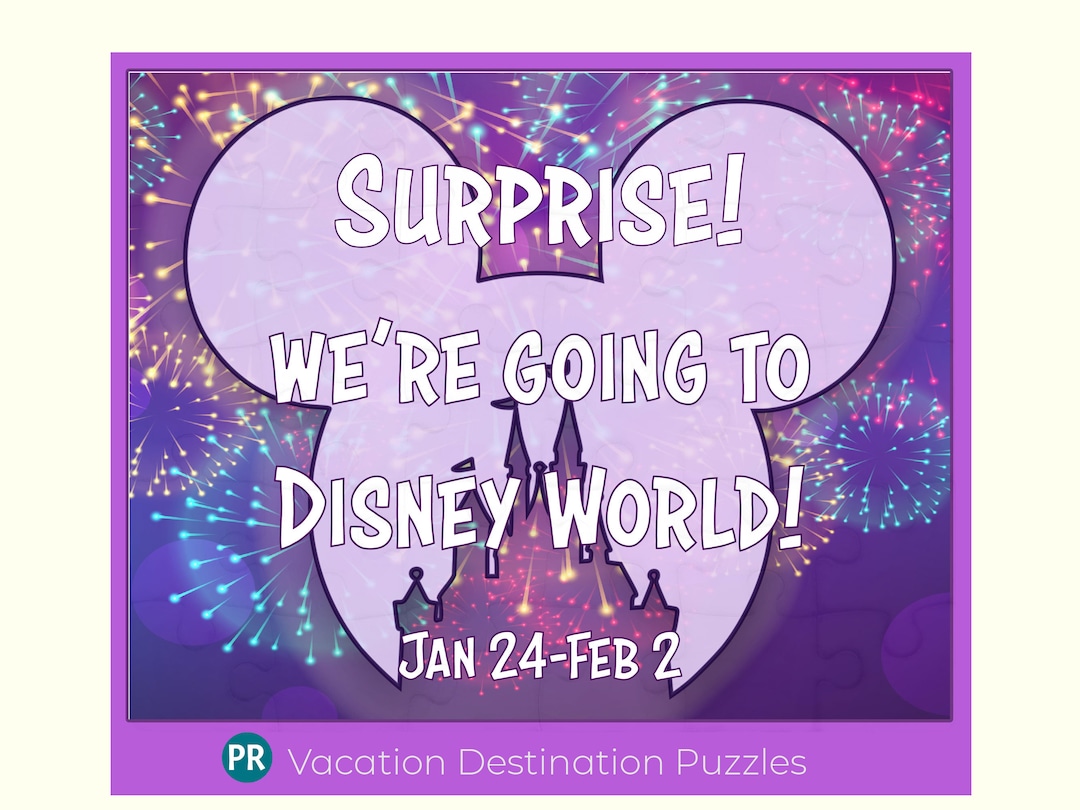 Surprise Disney Trip Reveal Puzzle, Disney Vacation Announcement Puzzle ...