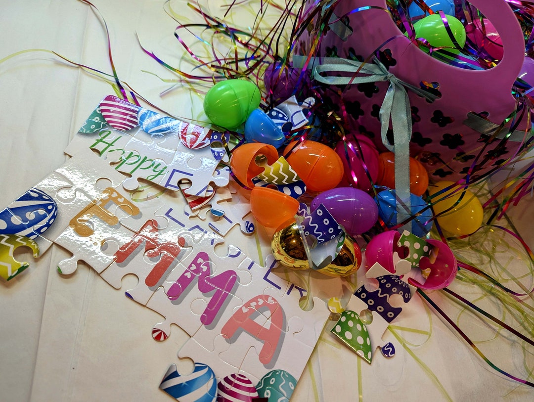 Happy Easter Puzzle Gram With Child's First Name, Egg Scavenger Hunt ...