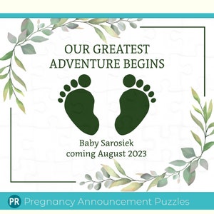 Pregnancy Announcement Jigsaw Puzzle With Custom Message, Nature Theme ...