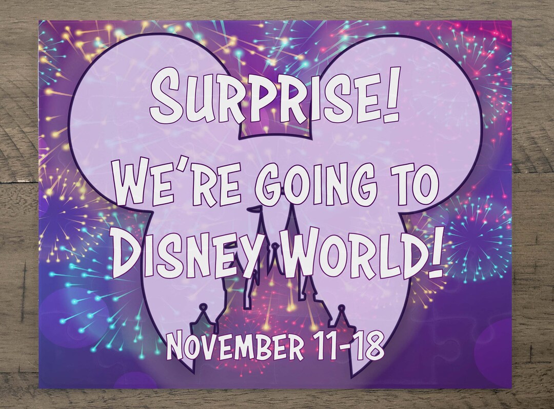 Surprise Disney Trip Reveal Puzzle, Disney Vacation Announcement Puzzle ...