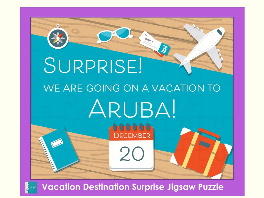 Surprise Vacation Reveal Jigsaw Puzzle: Personalized Flight ...