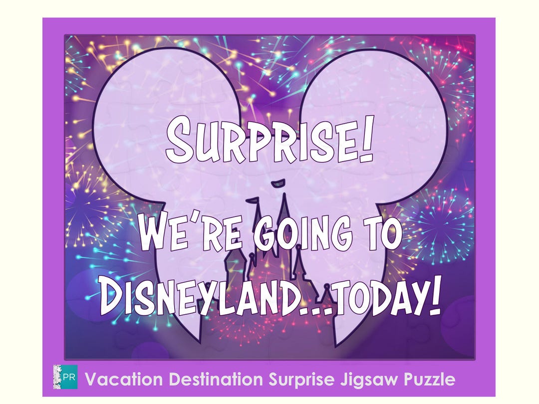 Surprise Disney Trip Reveal Puzzle, Disney Vacation Announcement Puzzle ...