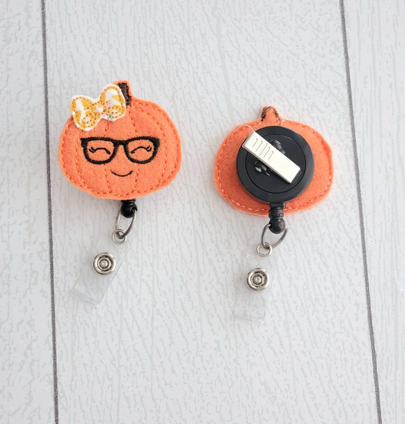 Cute Pumpkin Retractable Badge Reel for Halloween - Etsy