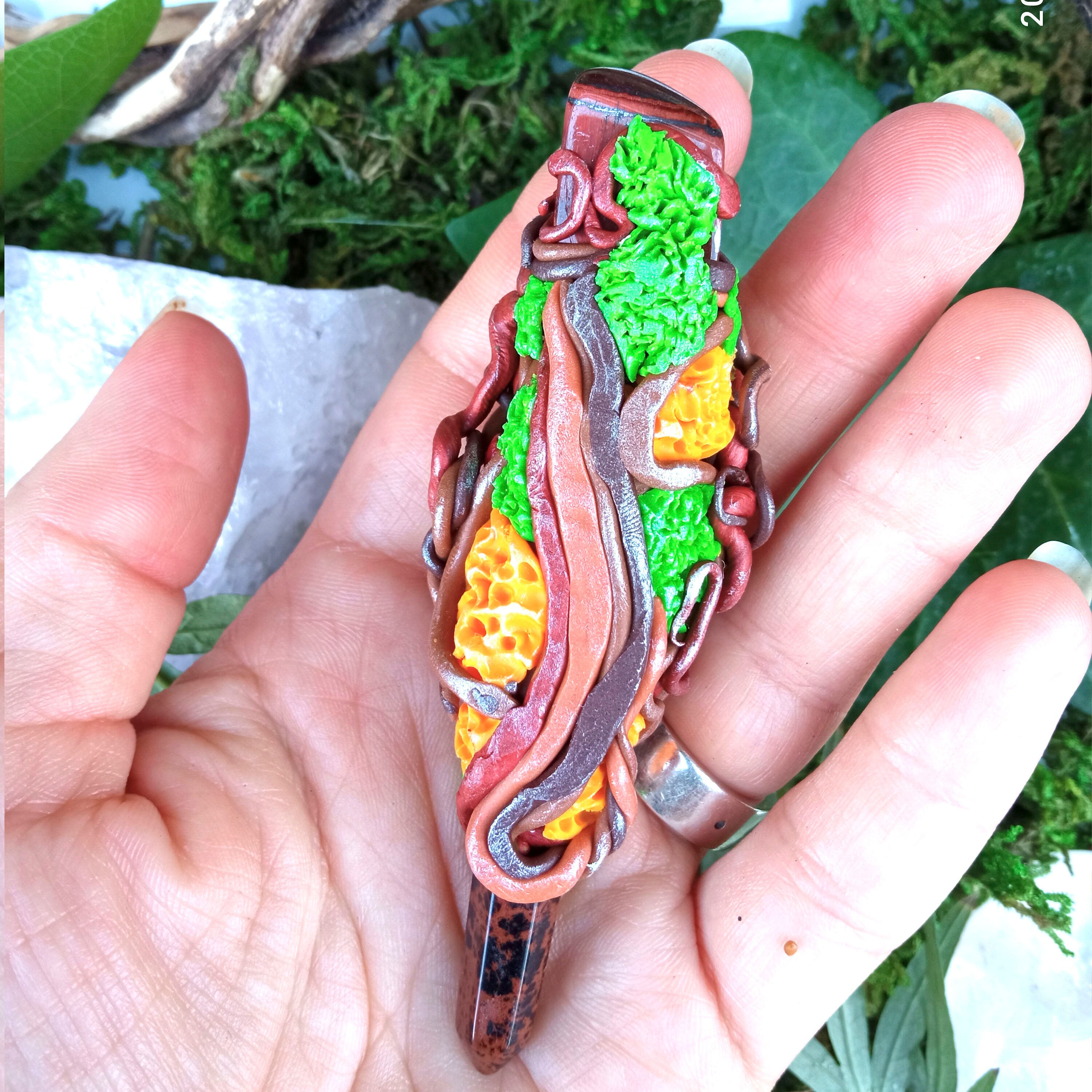 Magic Pendant Goddess Gaia Mother Earth Magic Wand Cosmic - Etsy