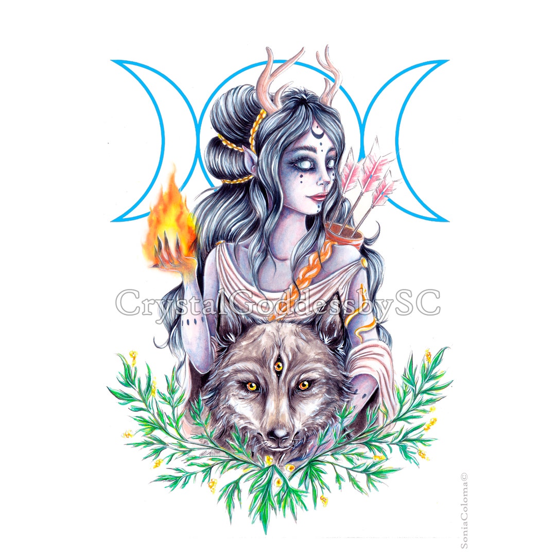 Goddess Morgana Print Art, Hecate, Diana, Digital Download, Altar Image ...