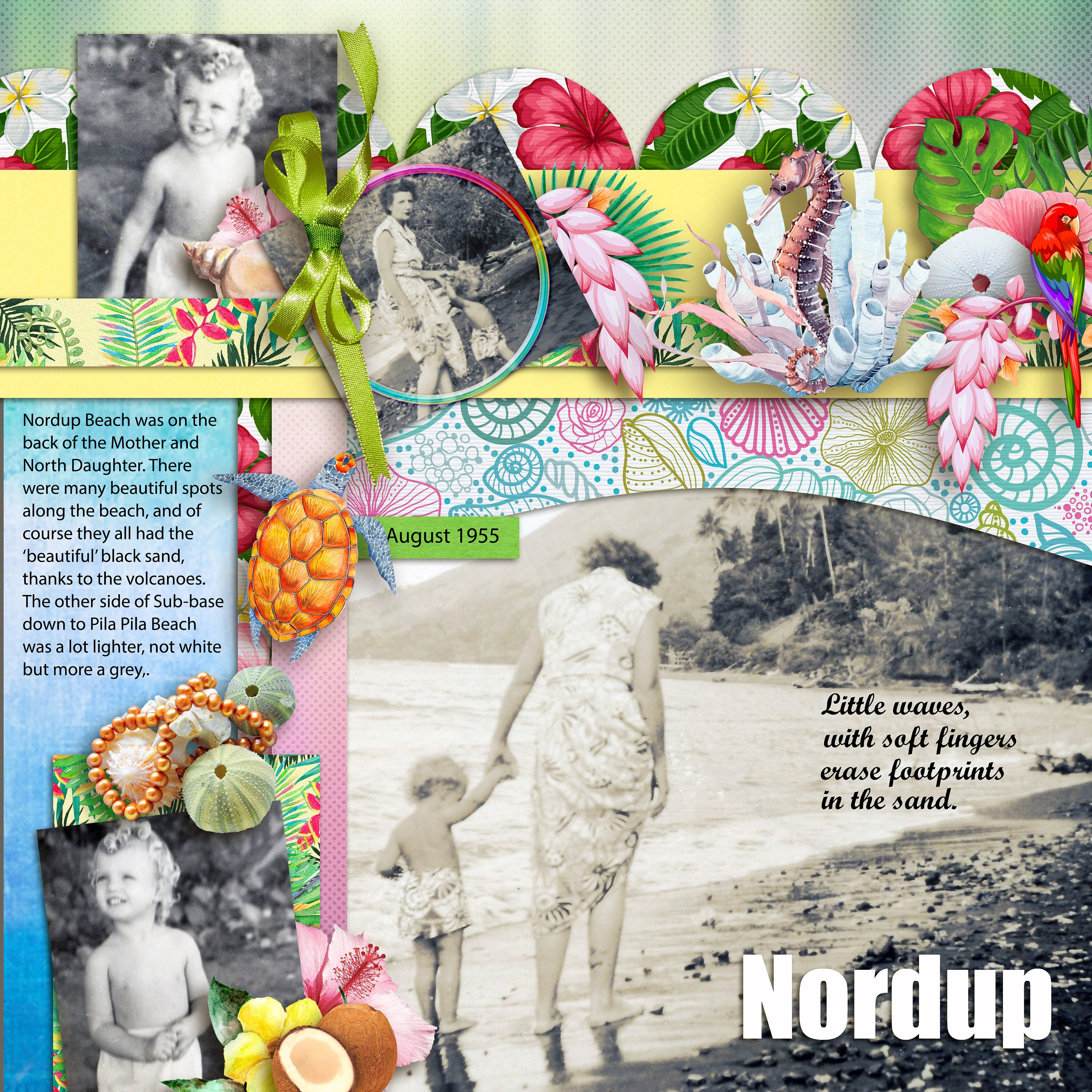 Digital Scrapbook Kit, Paradise Cove, 12x12, 300dpi, Digital Scrapbook ...