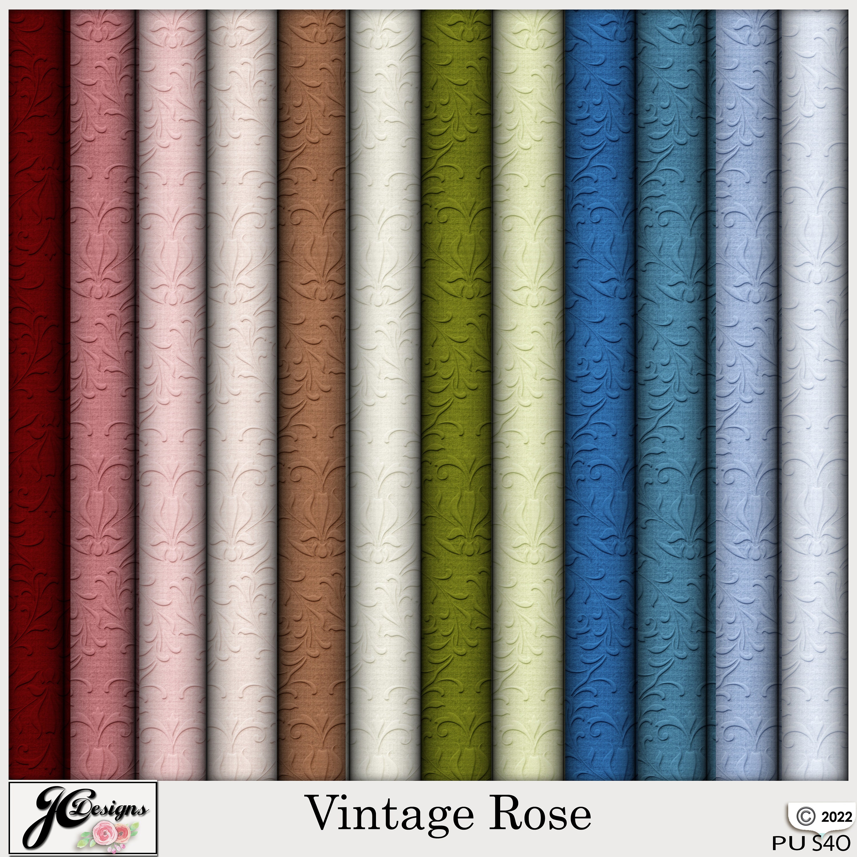Digital Scrapbook Kit, Vintage Rose - Etsy