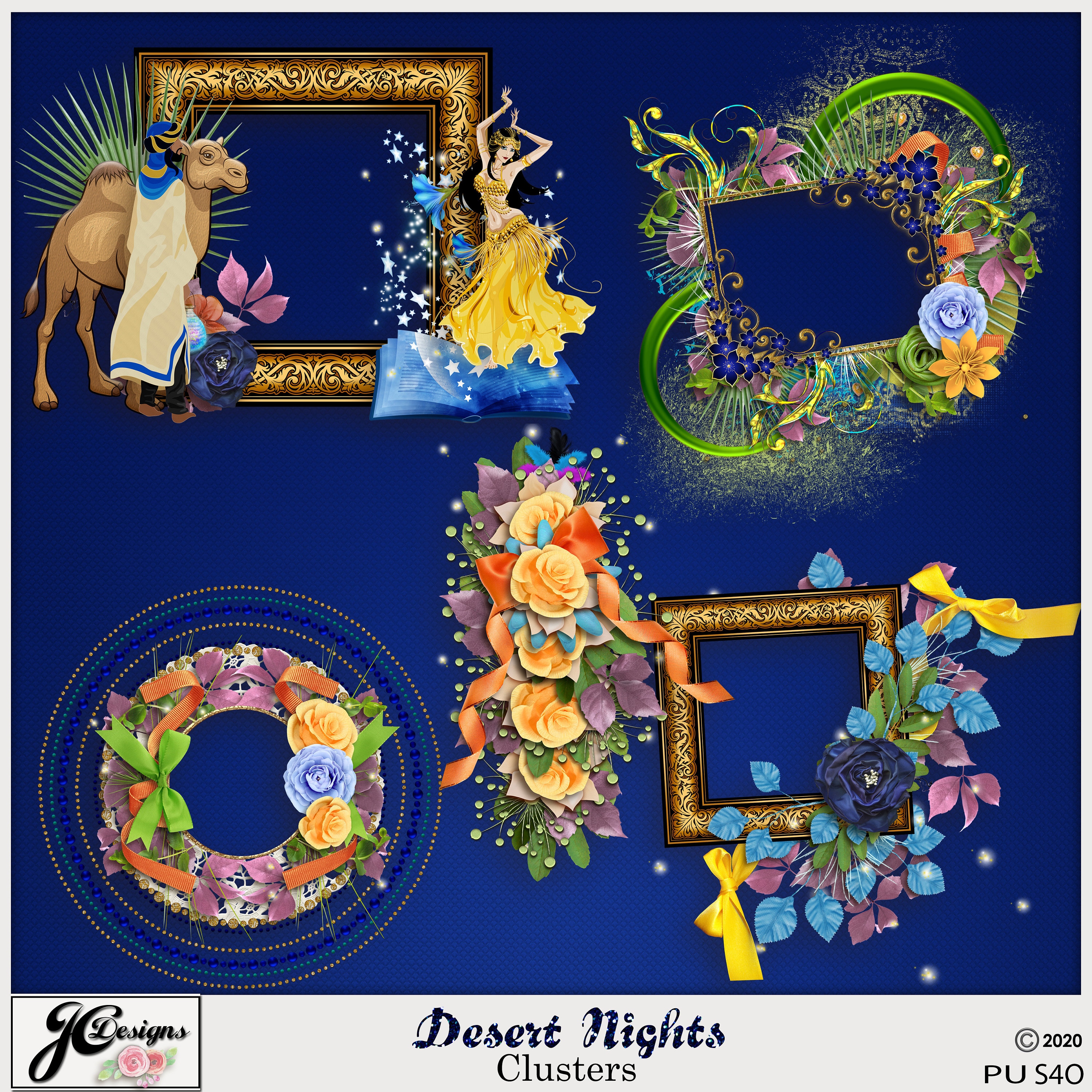 Digital Scrapbook Kit, Desert Nights, 12x12, 300dpi, Digital Scrapbook ...