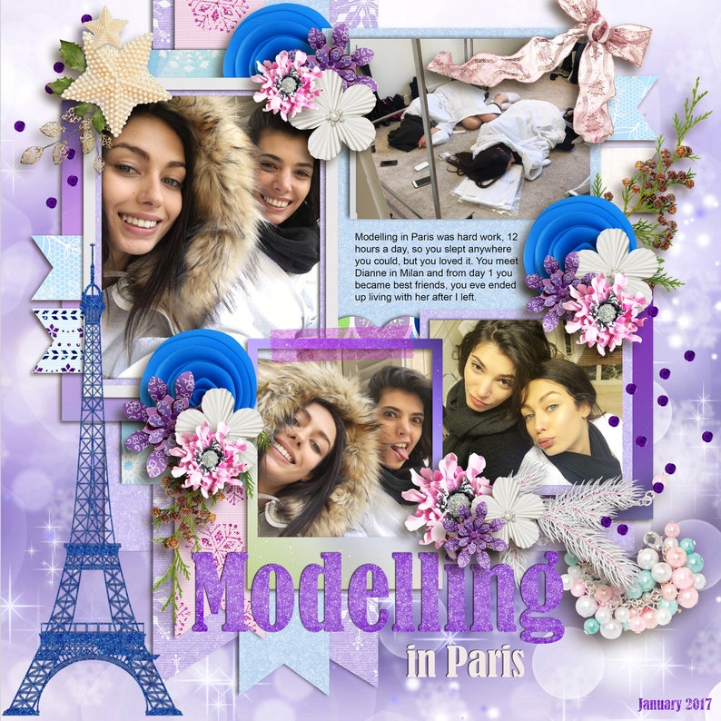 Digital Scrapbook Kit, Winter Solstice, 12x12, 300dpi, Digital ...