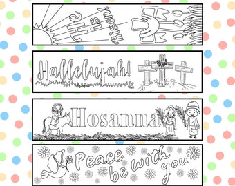 6 Printable Easter Coloring Bookmarks for Kids INSTANT DOWNLOAD Easter ...