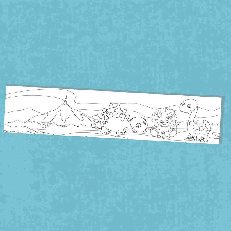 Dinosaur Coloring Bookmarks printable Bookmarks for Coloring - Etsy