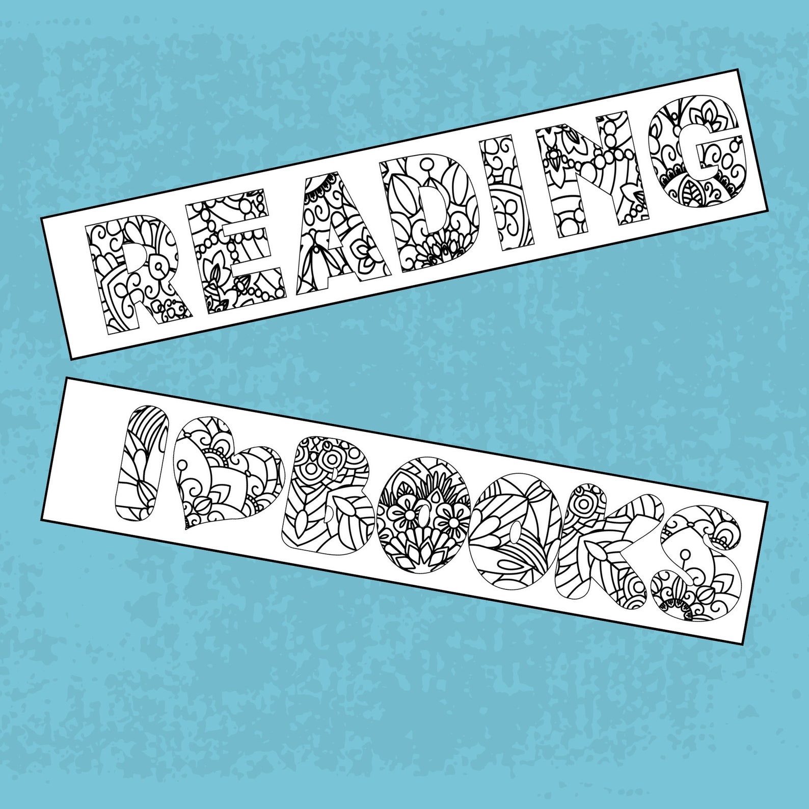 Mandala Word Art Coloring Bookmarks Printable Bookmarks to Color Set of ...
