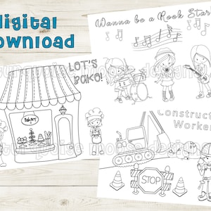 When I Grow up Coloring Pages Printable Pages to Color Digital Download ...