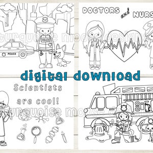 When I Grow up Coloring Pages Printable Pages to Color Digital Download ...