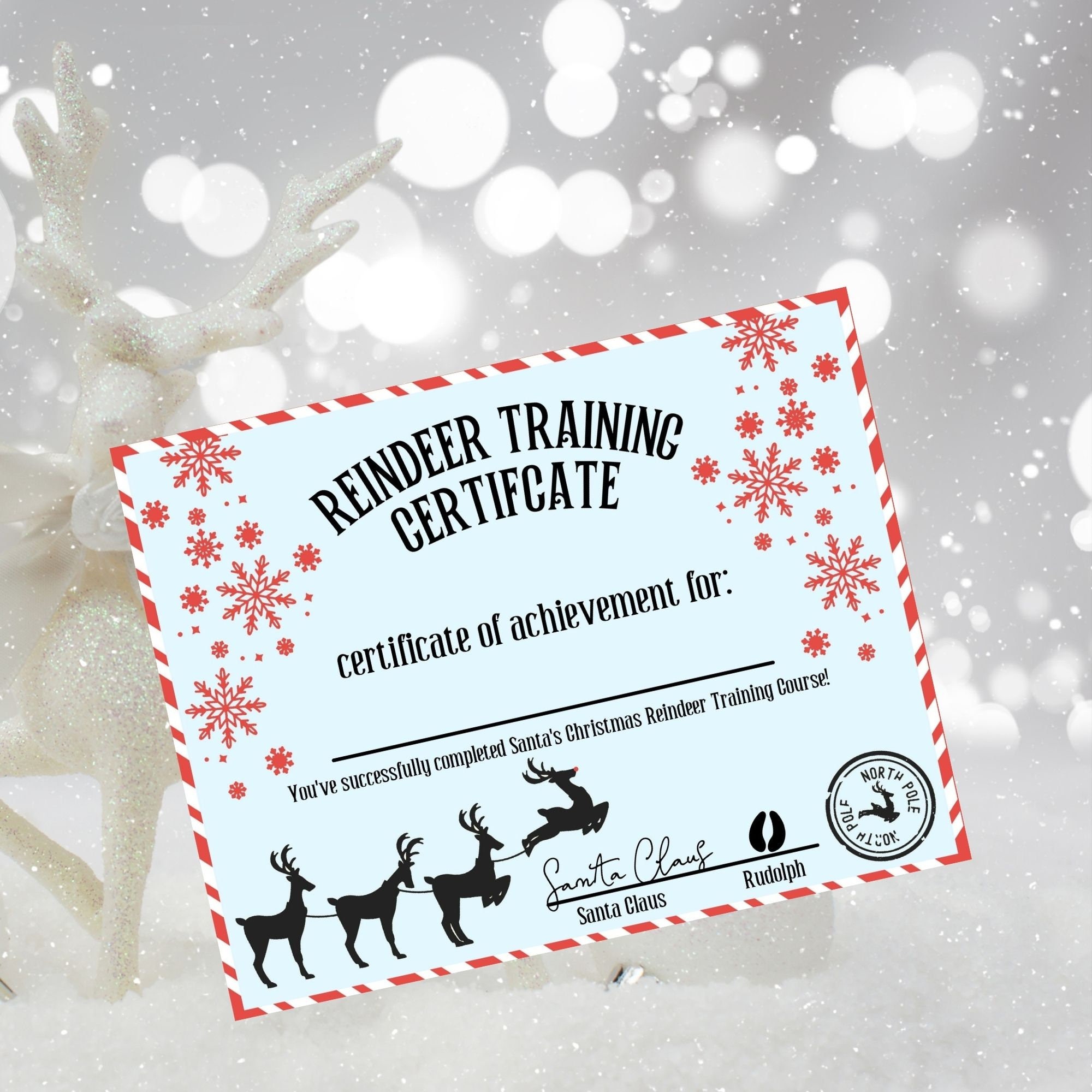 Reindeer Training Certificate - Christmas Certificate for Kids - Etsy