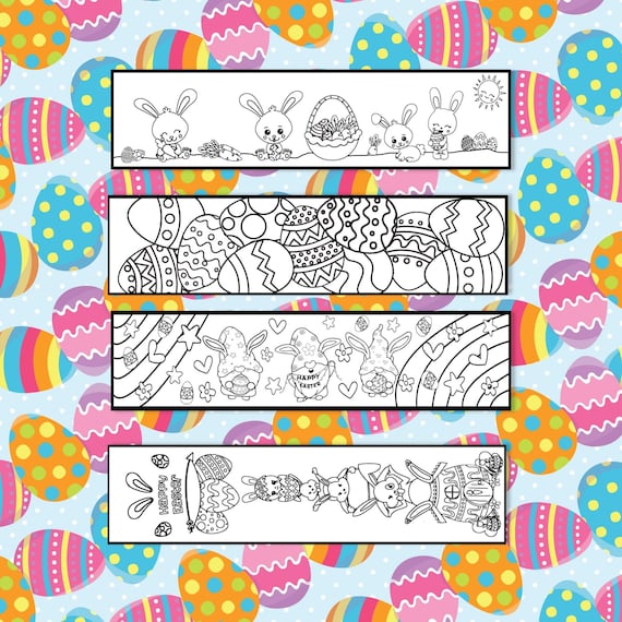 Easter Kids Coloring Bookmarks Printable Bookmarks - Etsy