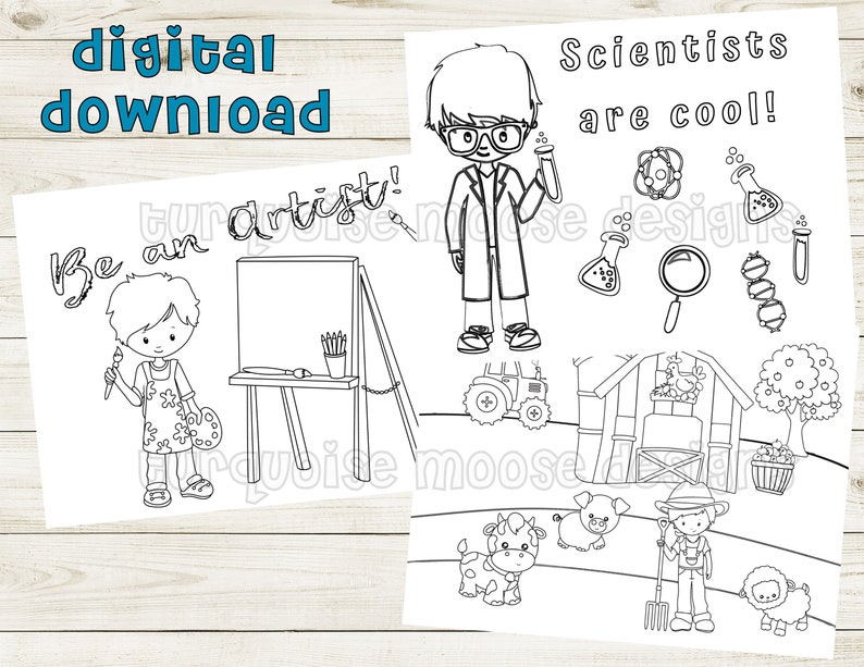 Career Day Coloring Pages for Boys Preschool Kindergarten Coloring ...