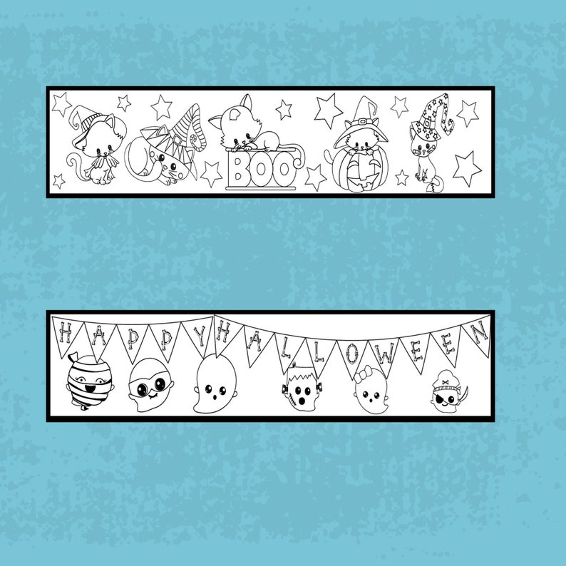 Halloween Coloring Bookmarks Printable Bookmarks to Color - Etsy