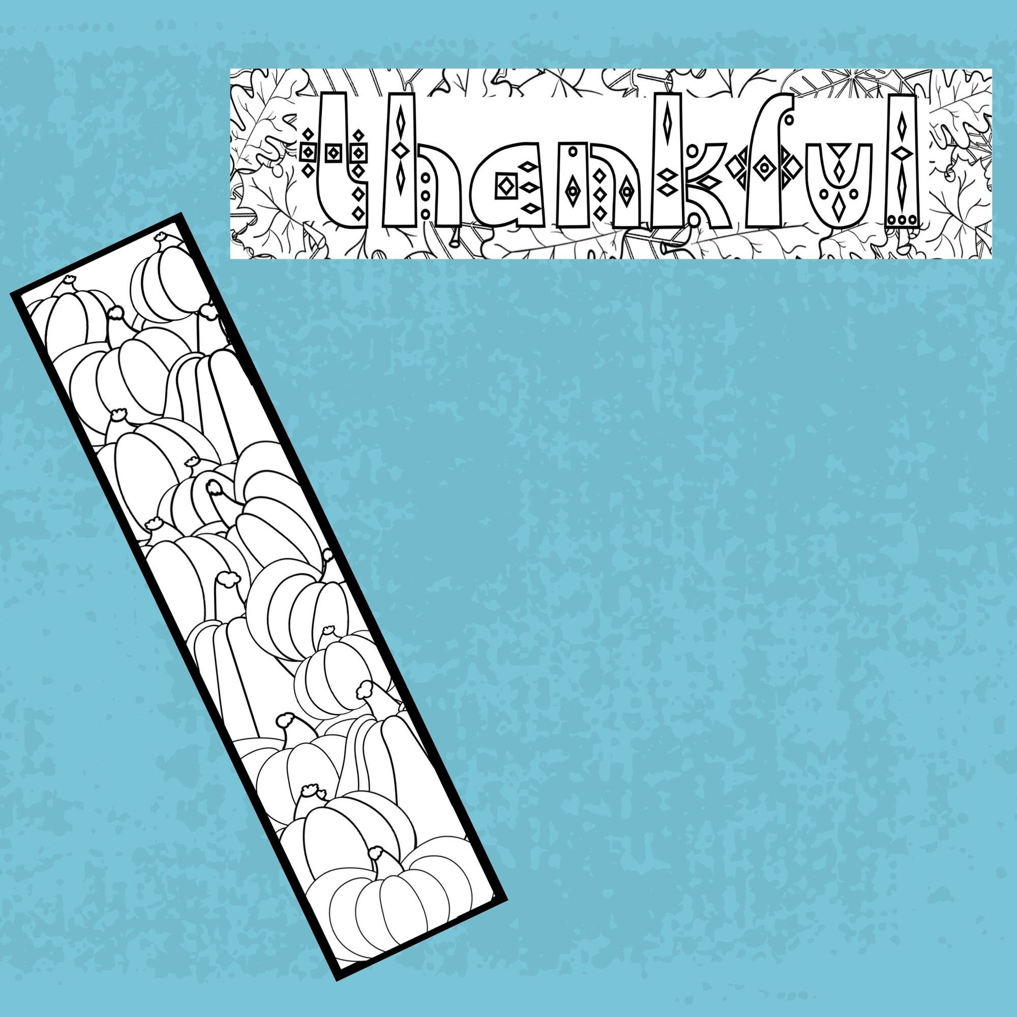 Thanksgiving/autumn Coloring Bookmarks - Printable Bookmarks to Color ...