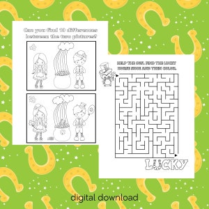 St Patricks Day Coloring Activity Pages for Kids - Etsy