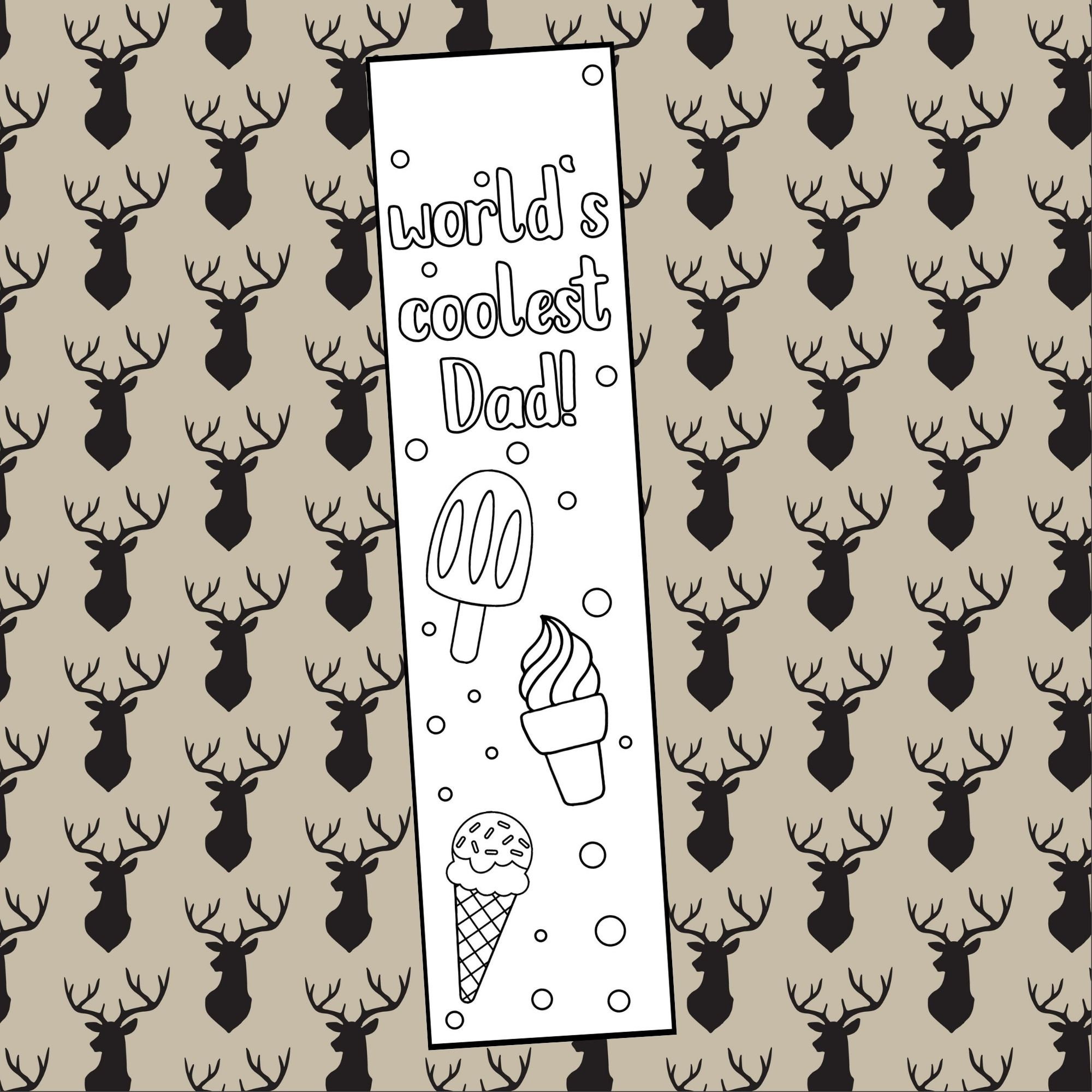 Fathers Day Bookmarks Kids Coloring Bookmarks - Etsy