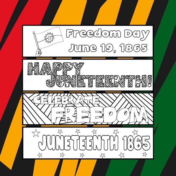 Juneteenth Coloring Bookmarks Celebrate Freedom Printable - Etsy