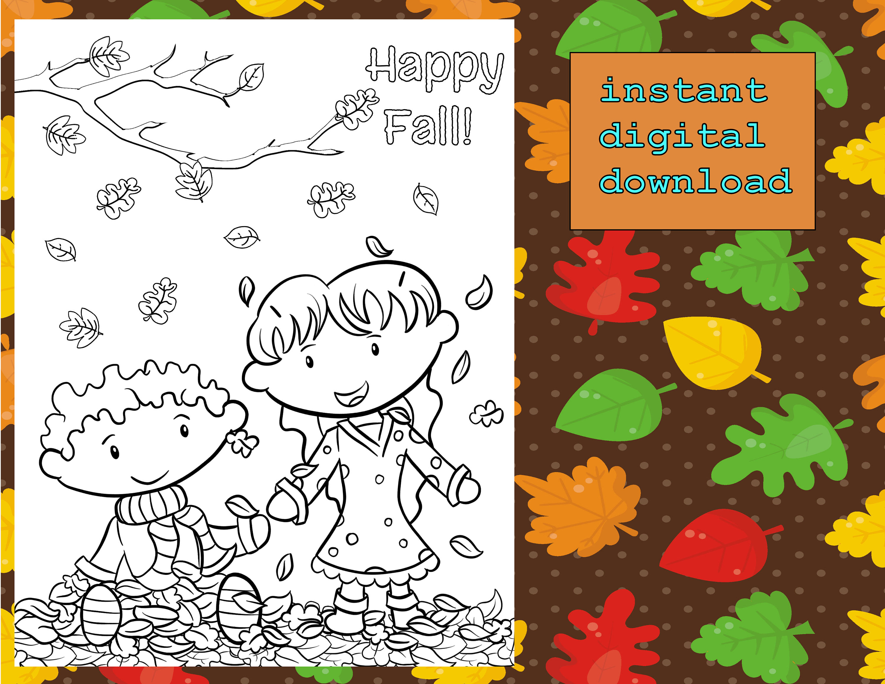 Autumn/fall Coloring Pages for Kids - Printable Coloring Pages ...