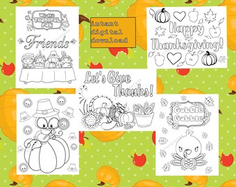 Thanksgiving Coloring Pages for Kids Printable Download Fall Autumn ...