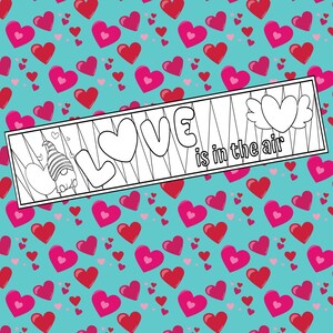 Gnome Valentine's Day Coloring Printable Bookmarks, Preschool ...