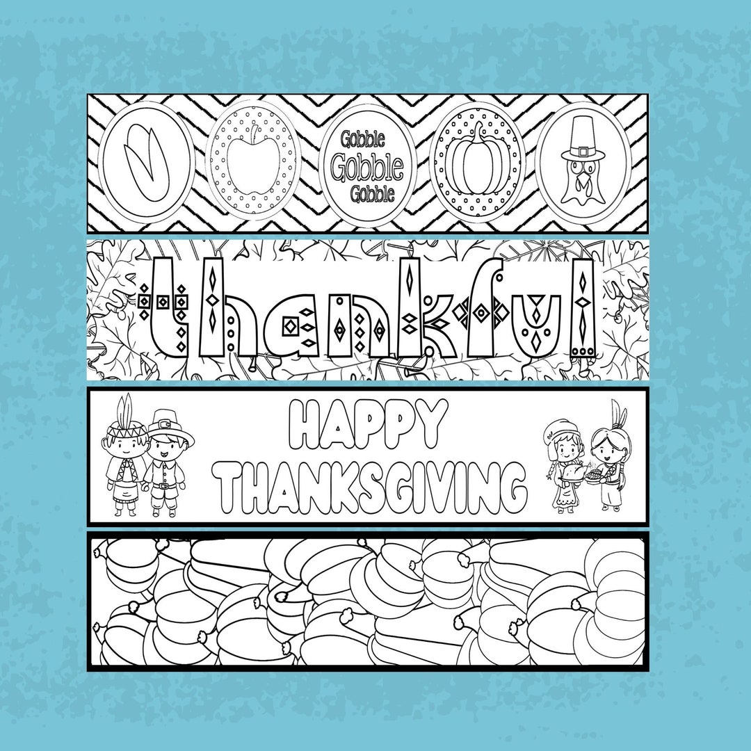Thanksgiving/autumn Coloring Bookmarks - Printable Bookmarks to Color ...