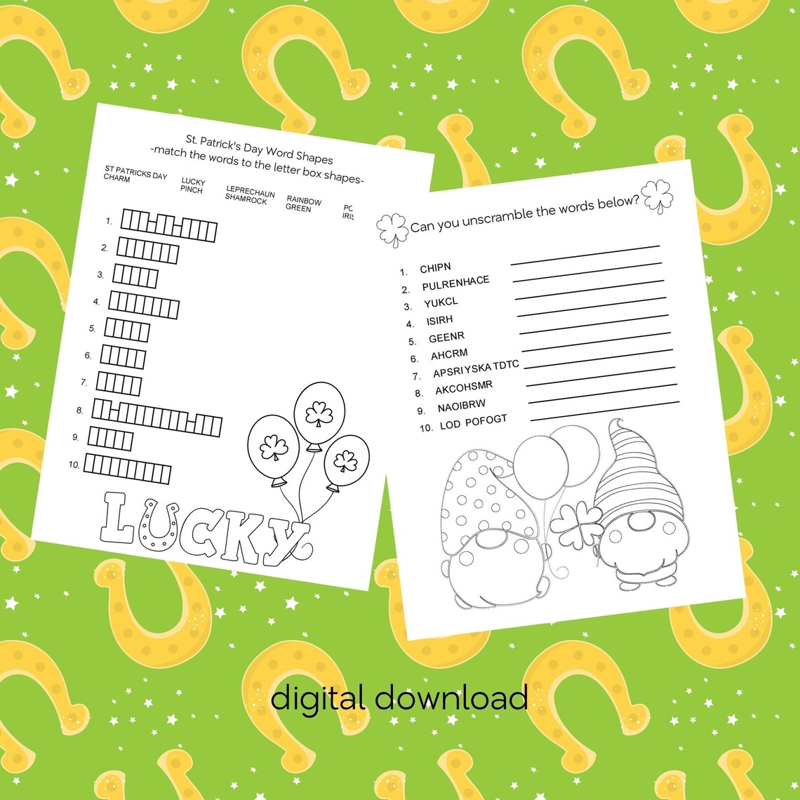 St Patricks Day Coloring Activity Pages for Kids - Etsy