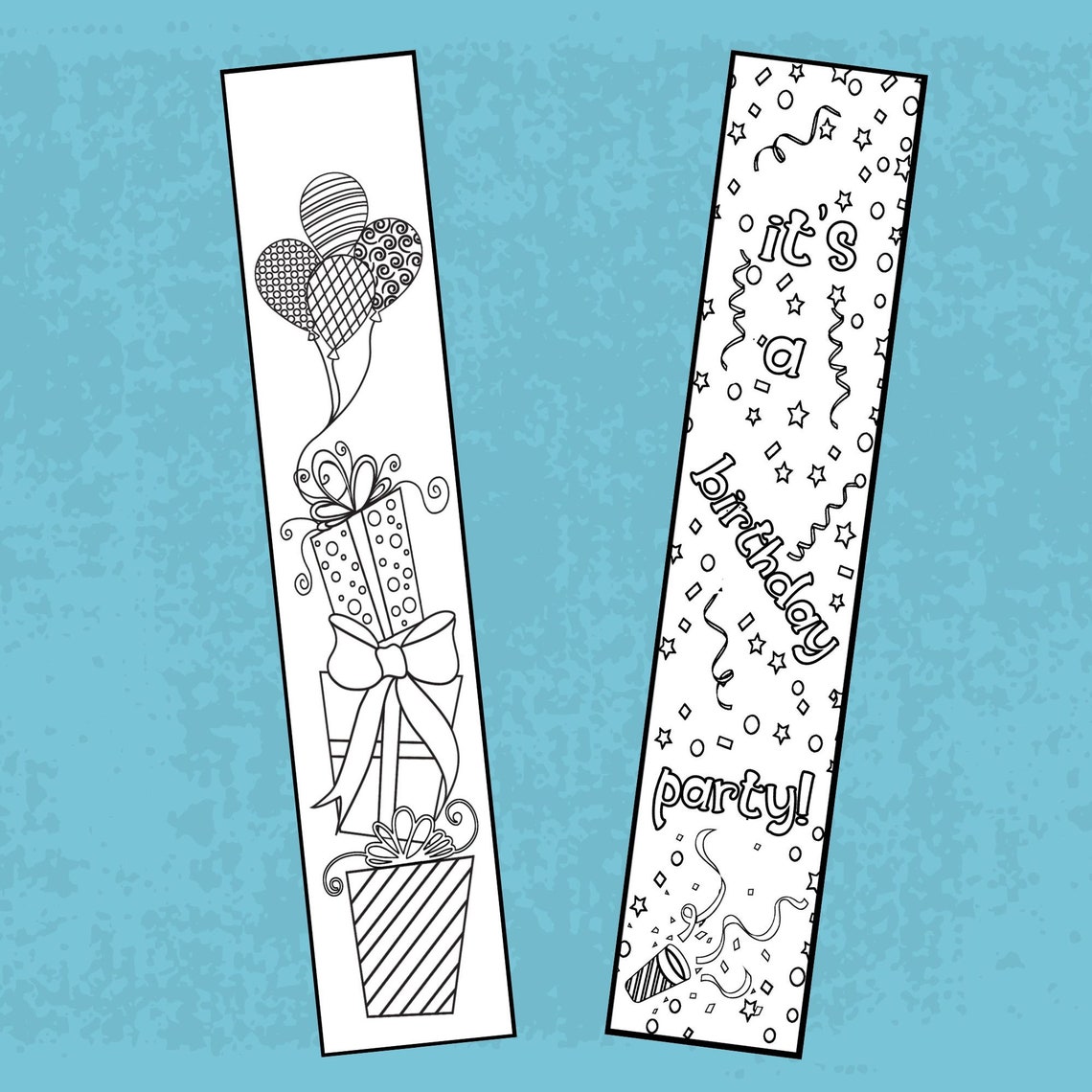 Birthday Coloring Bookmarks Printable Bookmarks to Color Birthday Party ...
