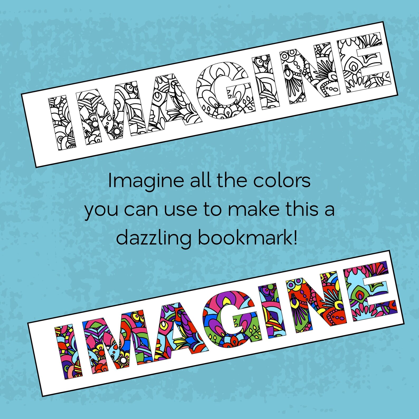 Mandala Word Art Coloring Bookmarks Printable Bookmarks to Color Set of ...