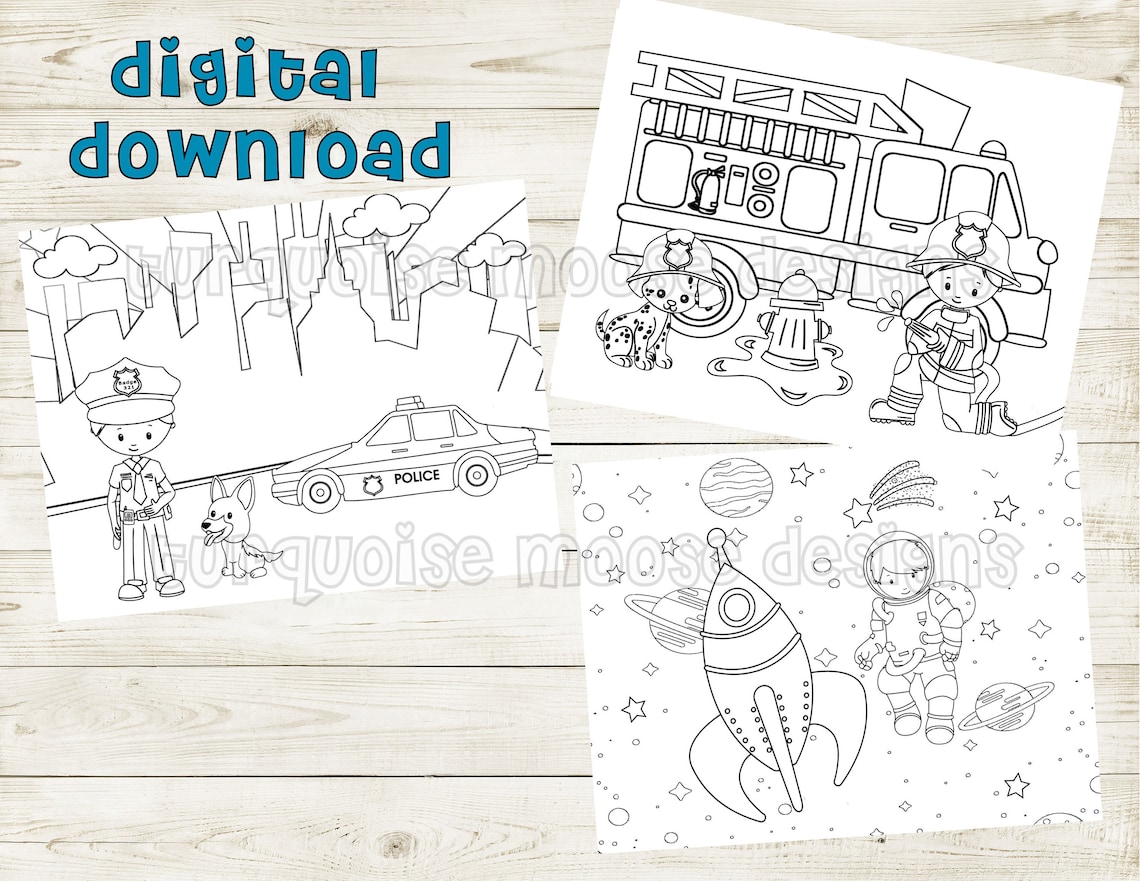 Career Day Coloring Pages for Boys Preschool Kindergarten Coloring ...