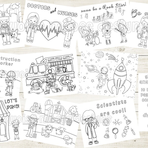 Careers Coloring Pages - Etsy