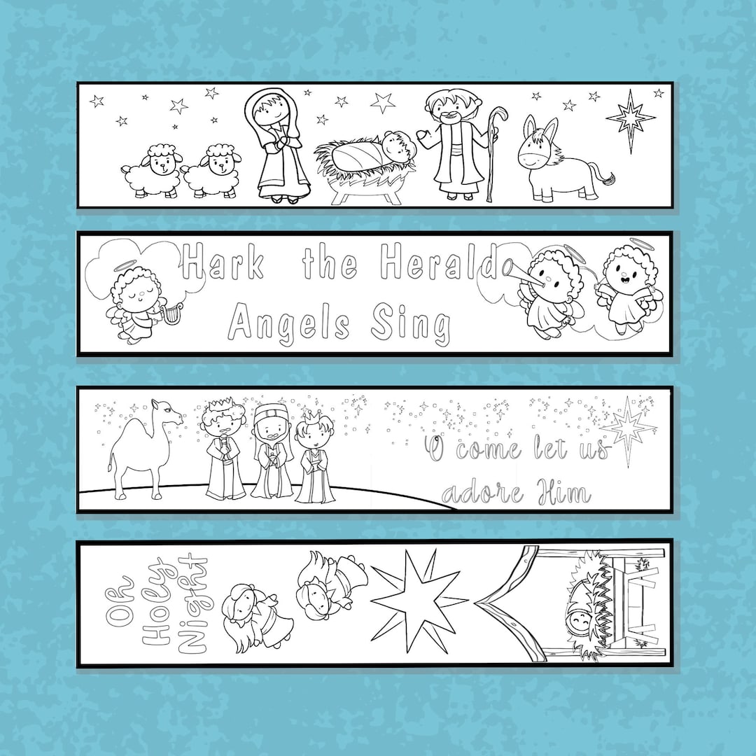 Christmas Nativity Coloring Bookmarks - Printable Bookmarks to Color ...