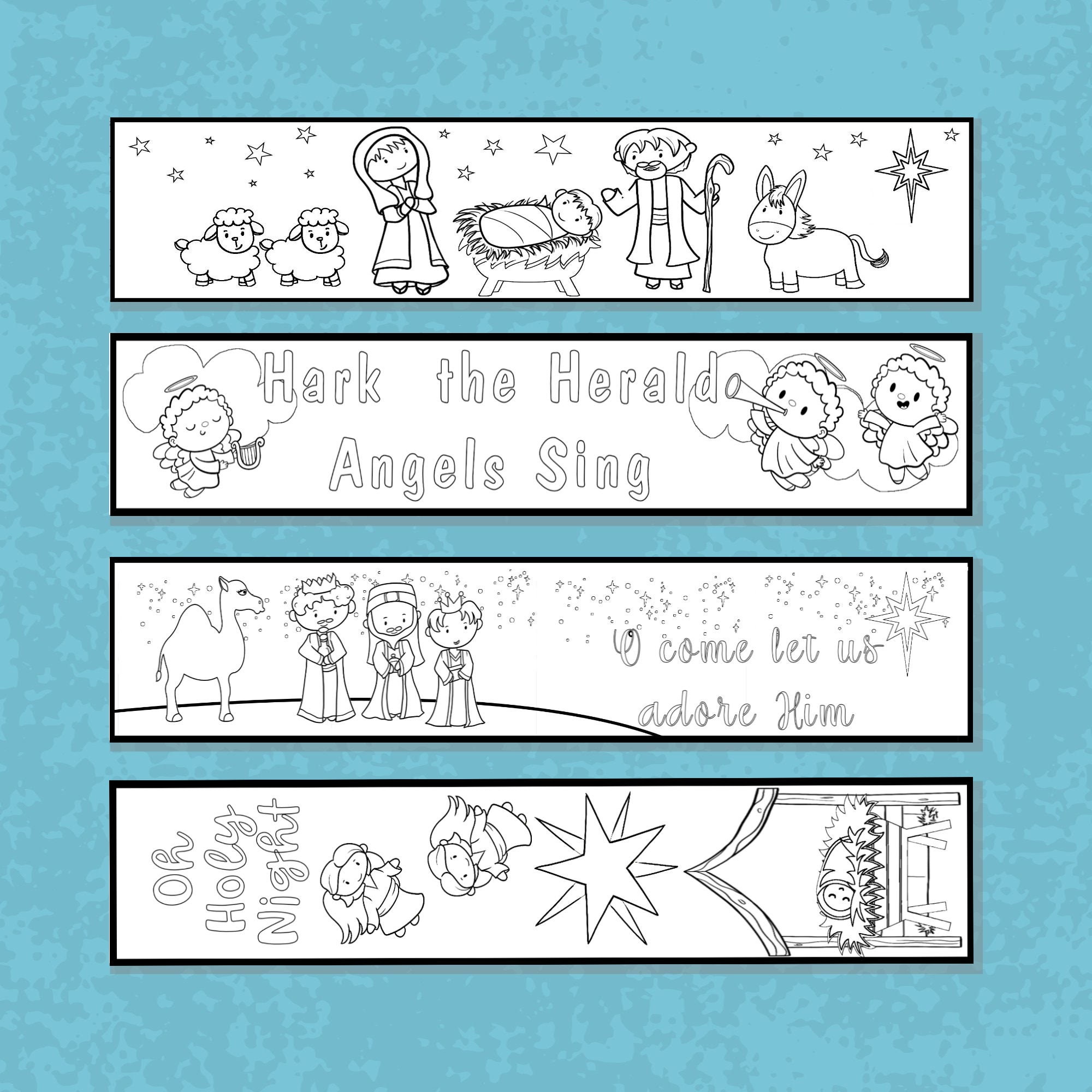 Christmas Nativity Coloring Bookmarks - Printable Bookmarks to Color ...
