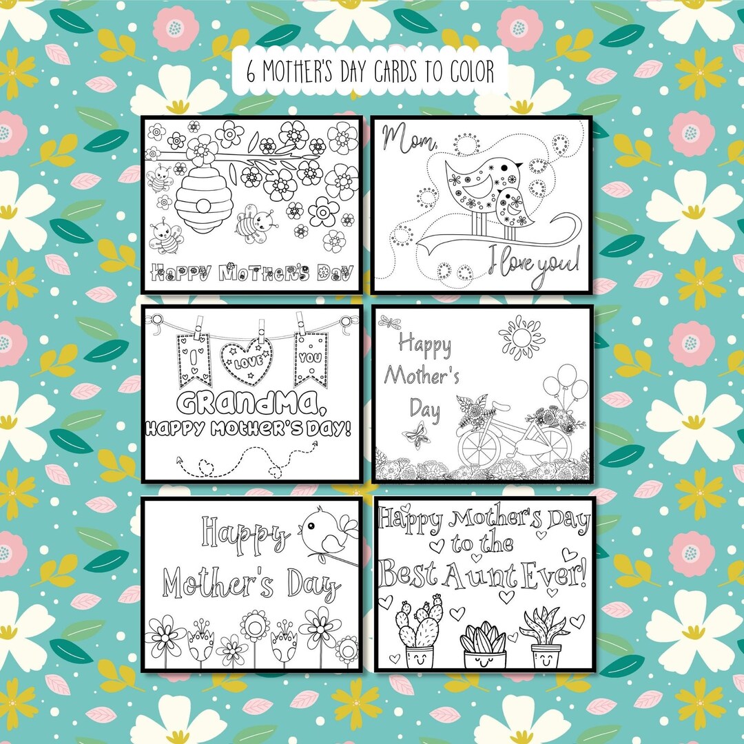 Mothers Day Cards - Coloring Printable Mom Card With Envelope Template ...