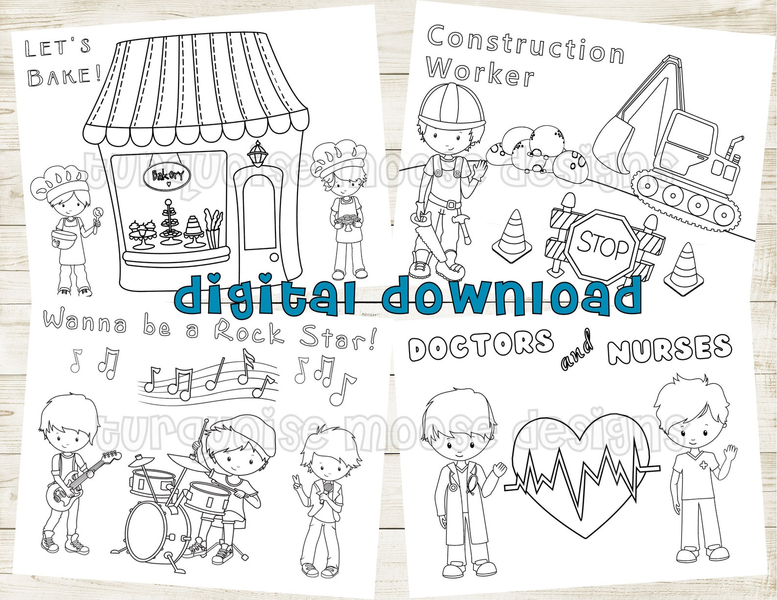 Career Day Coloring Pages for Boys Preschool Kindergarten Coloring ...