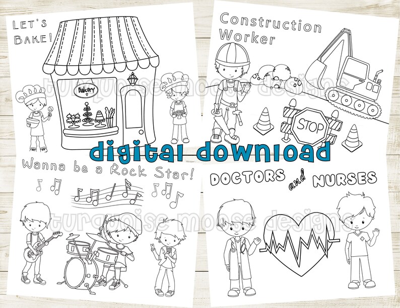 Career Day Coloring Pages for Boys Preschool Kindergarten Coloring ...