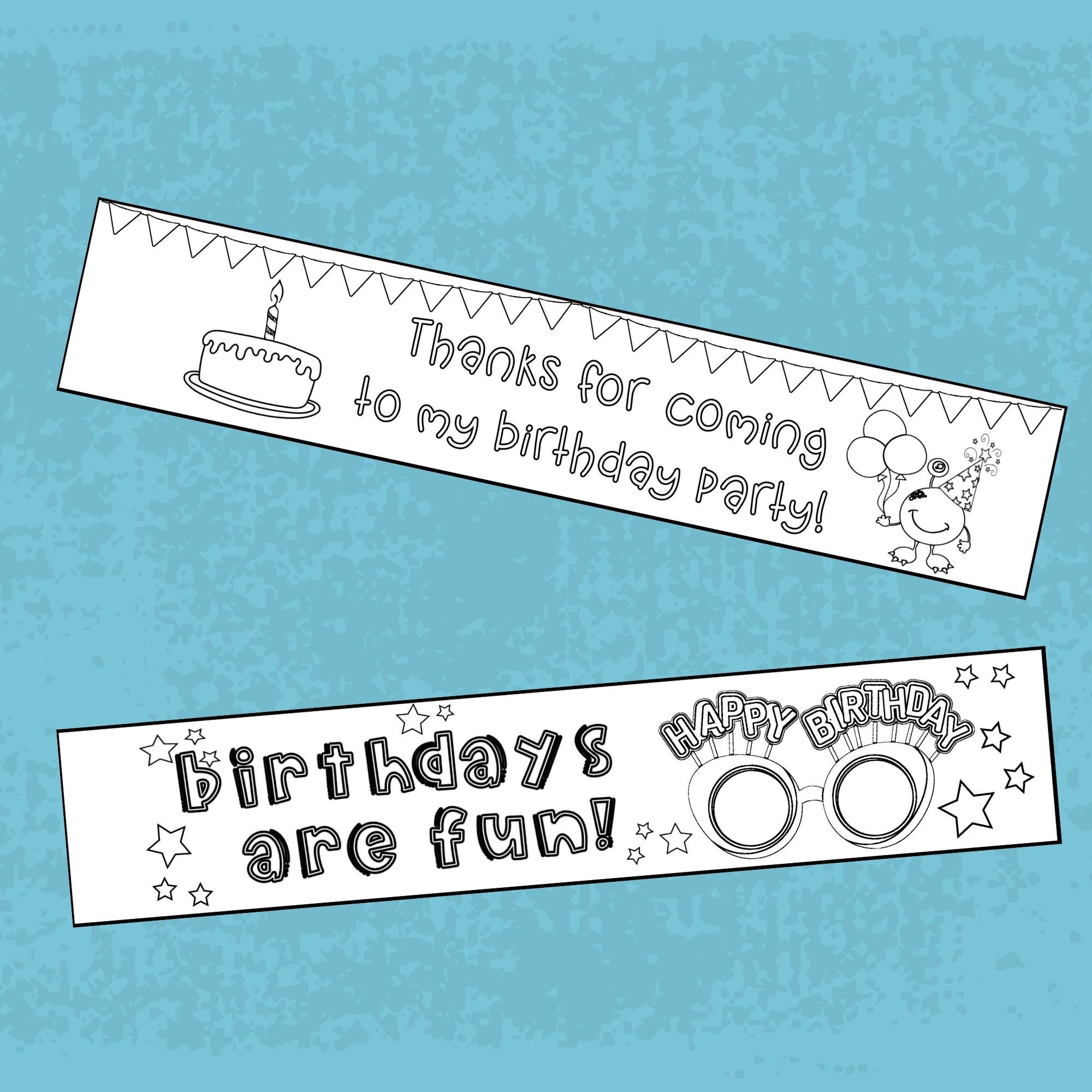 Birthday Coloring Bookmarks Printable Bookmarks to Color Birthday Party ...