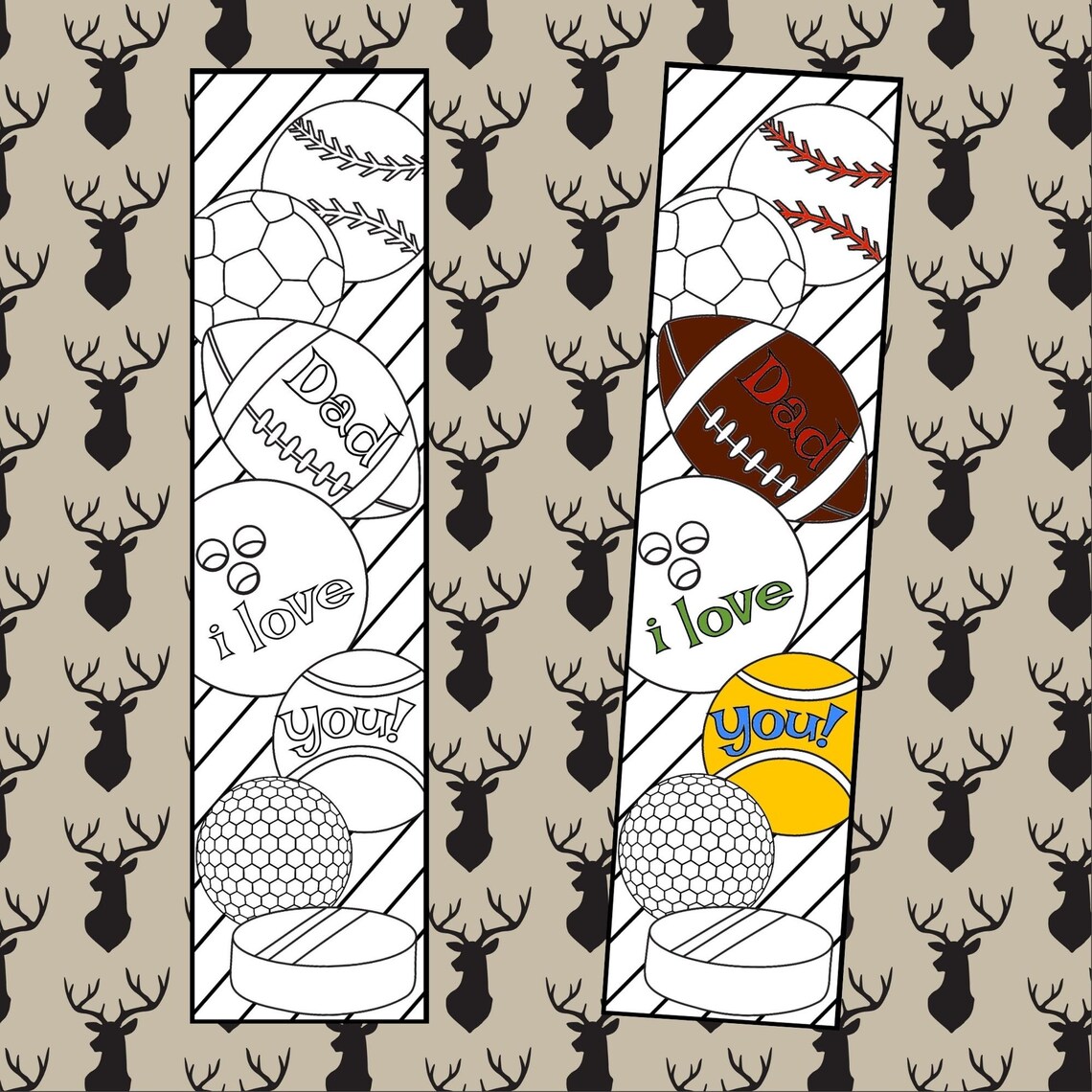 Fathers Day Bookmarks Kids Coloring Bookmarks - Etsy