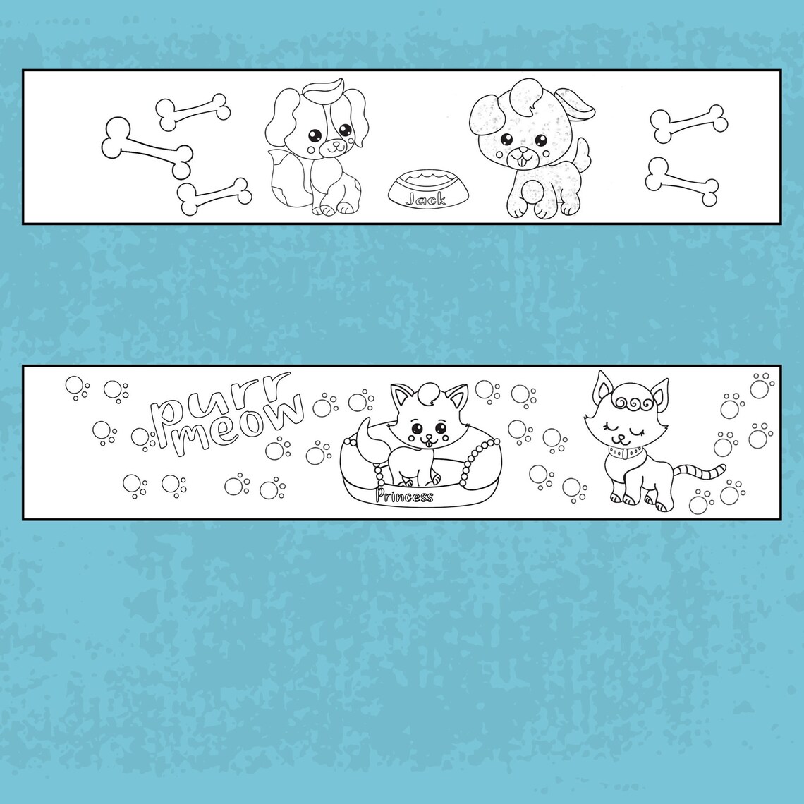 Pets Coloring Bookmarks Printable Kids Bookmarks to Color - Etsy