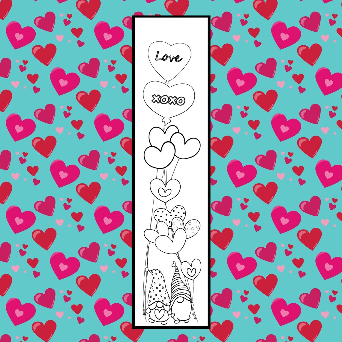 Gnome Valentine's Day Coloring Printable Bookmarks, Preschool ...