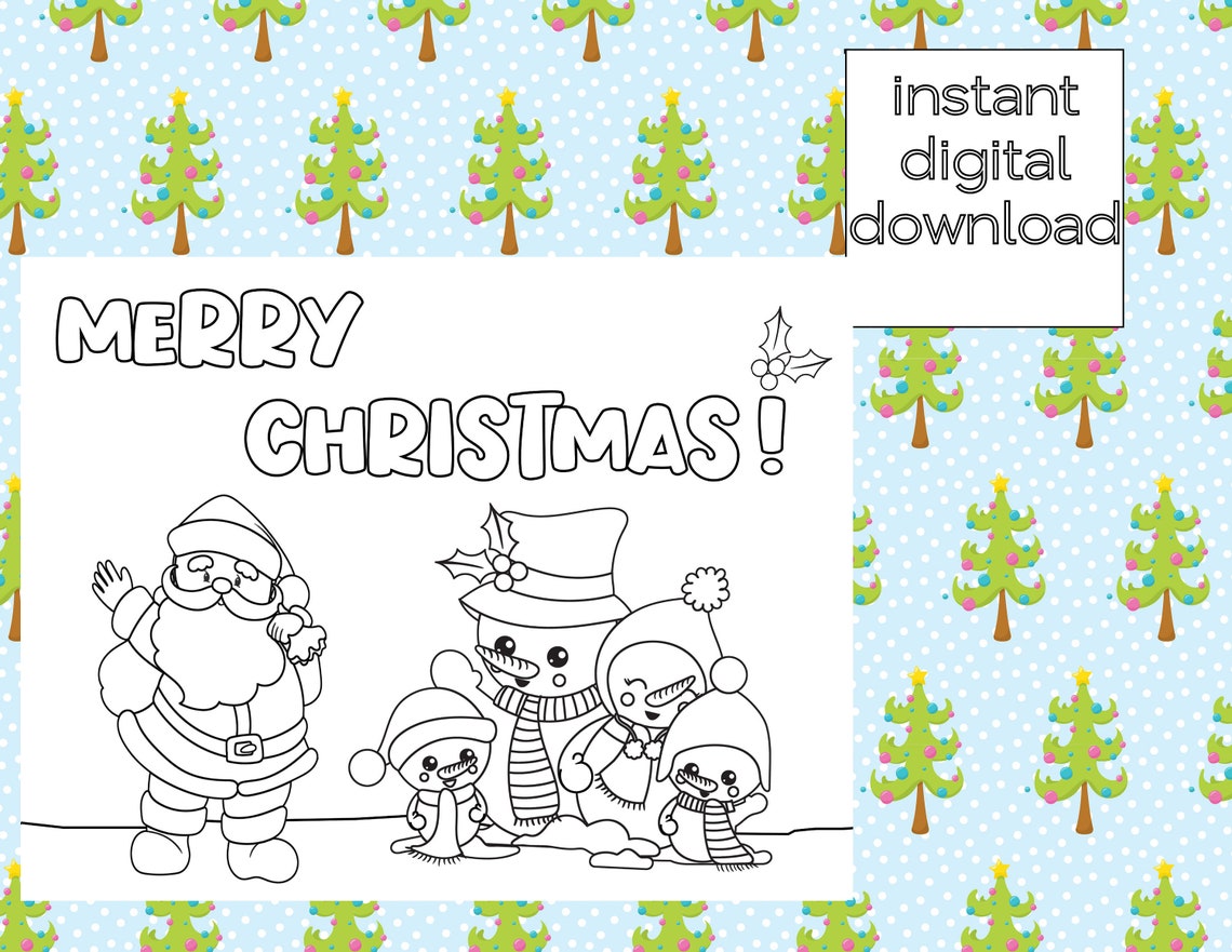 Santa Claus and Friends Coloring Pages for Kids Printable - Etsy