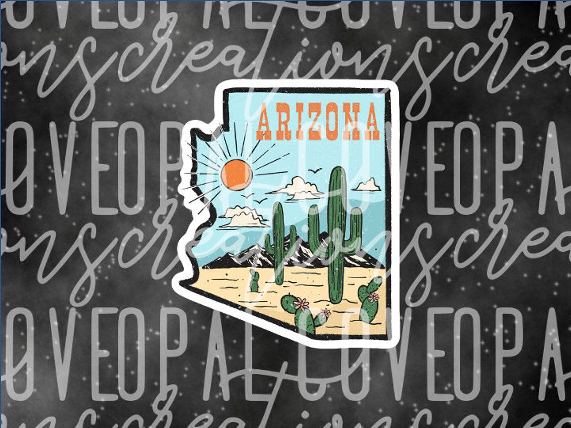 Arizona Sticker Decal Desert Sticker for Laptop Southwestern - Etsy