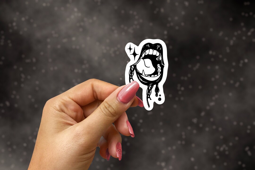 VAMPIRE FANGS STICKER Vampire Blood Fangs Sticker, Vampire Lips Sticker ...