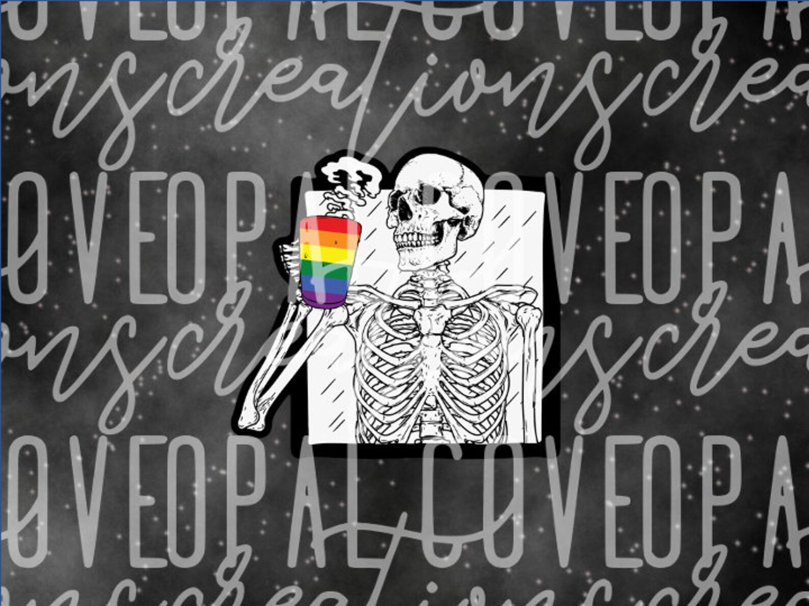 PRIDE SKELETON STICKER Rainbow Skeleton Sticker Spooky | Etsy