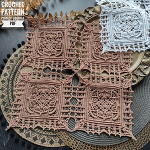 Amal Motif Crochet Pattern PDF. Square Doily of Motifs. Granny Square ...