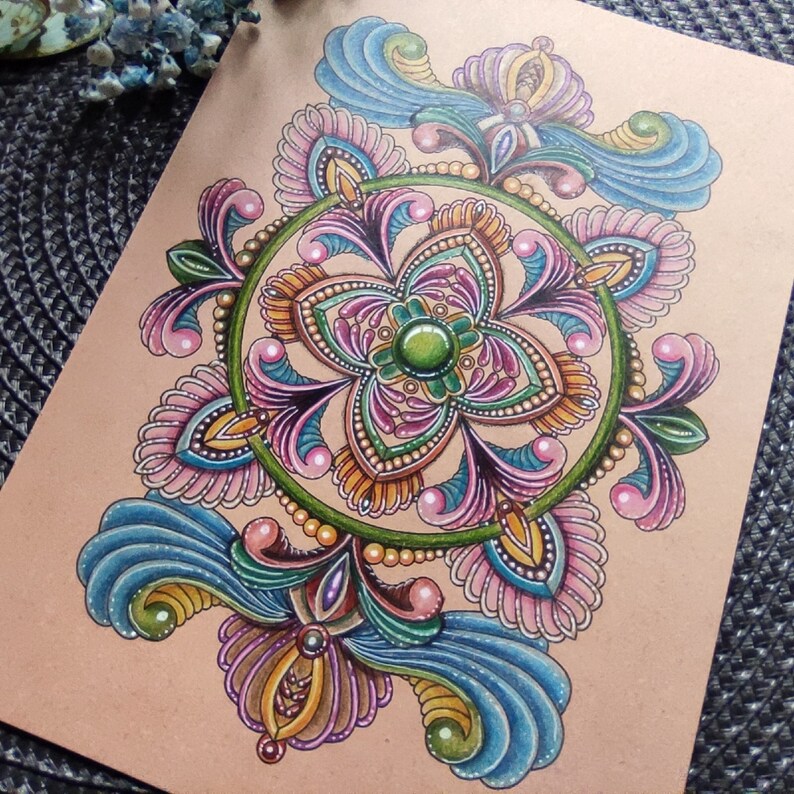 Coloring Page 5. Printable Digital Adult Coloring Page. | Etsy